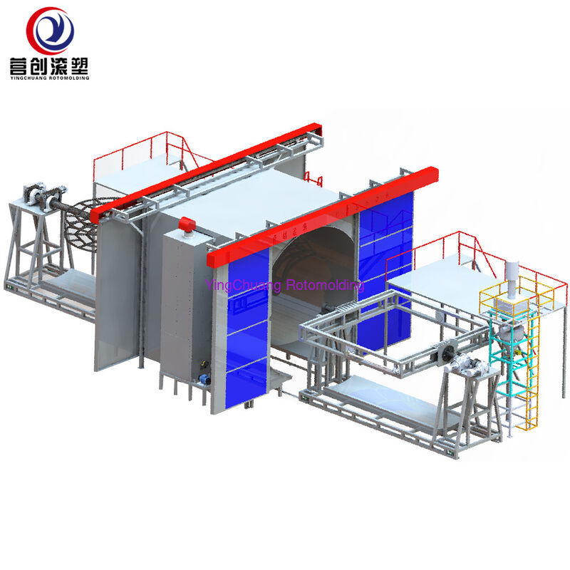 Automatic Shuttle Rotational Molding Equipment 40kw For Septic Tank