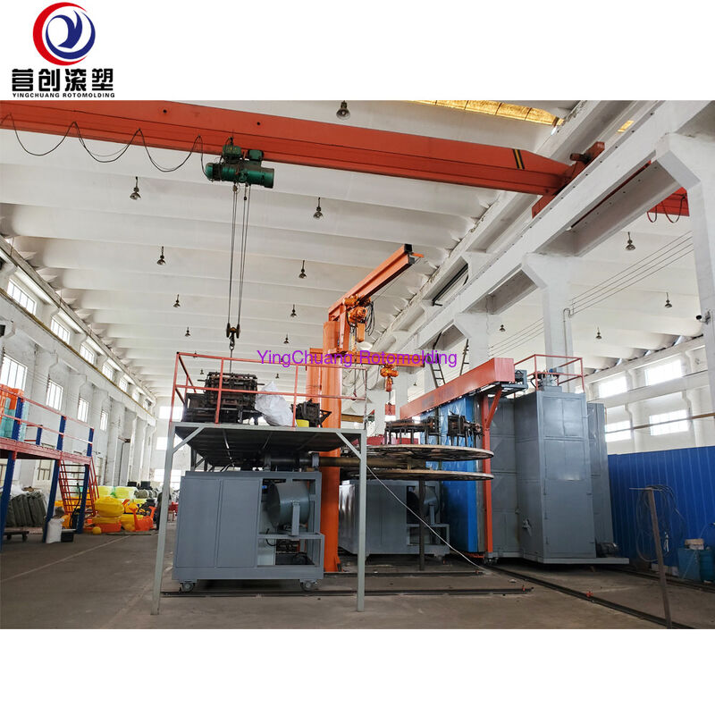 Multi-arm rotational molding machine for water tank container ...