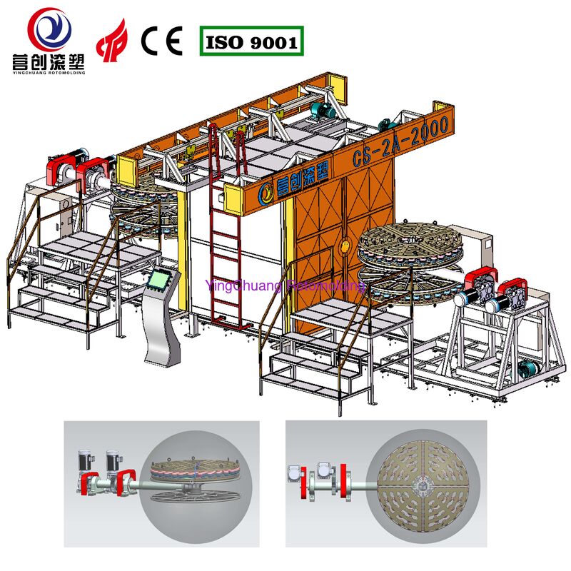 Automatic PLC Control System Shuttle Rotomolding Machine Producing Pickleball