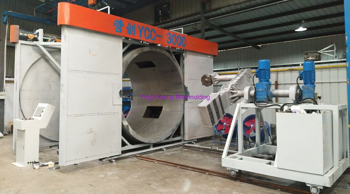 Plastic Chairs Shuttle Rotomolding Machine / 55kw Rotomolding Equipment