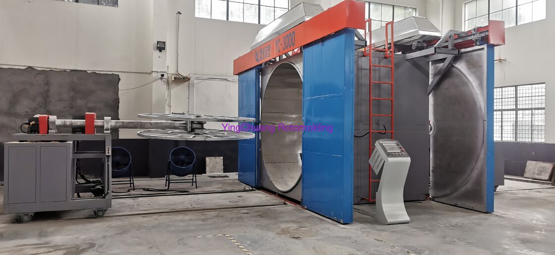 400kg/H Programmable Rotary Molding Machine 1000L Hollow Part Volume